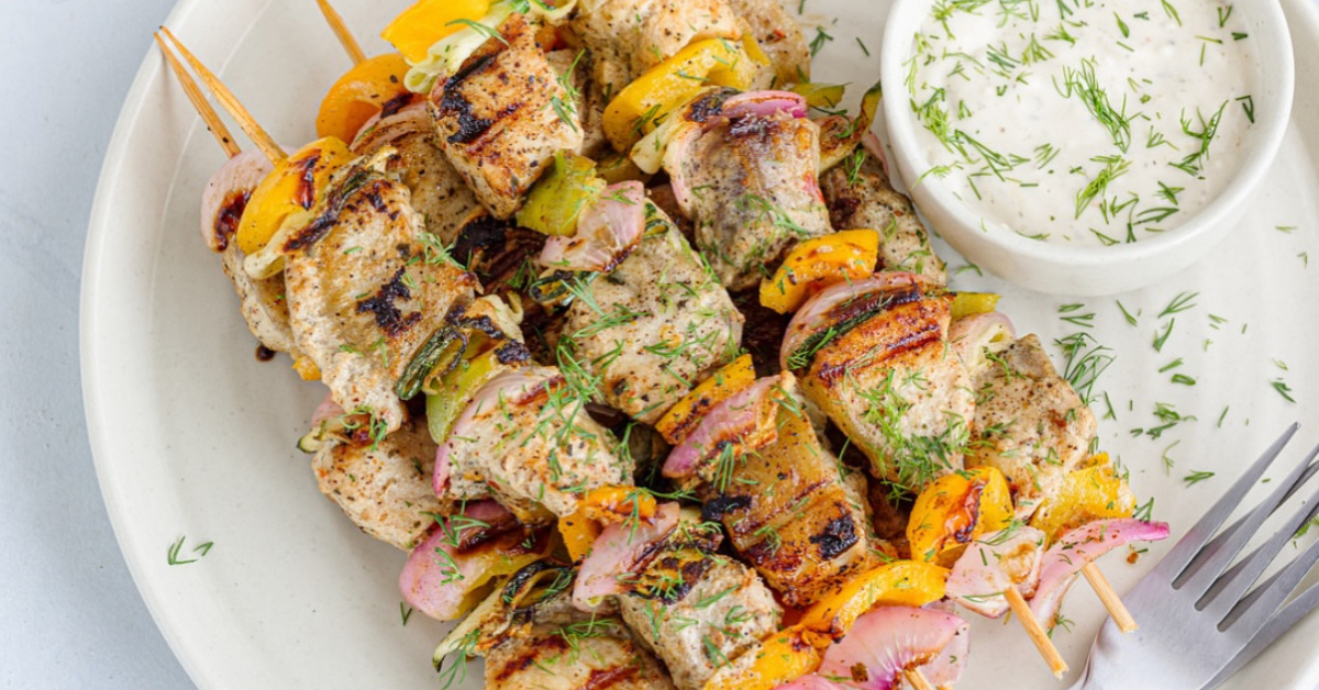Grilled Swordfish Skewers with Herby Dill Yogurt Sauce – Oceanbox